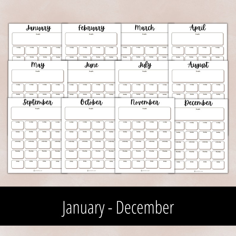 El calendario de la semana laboral, calendario mensual en blanco ...