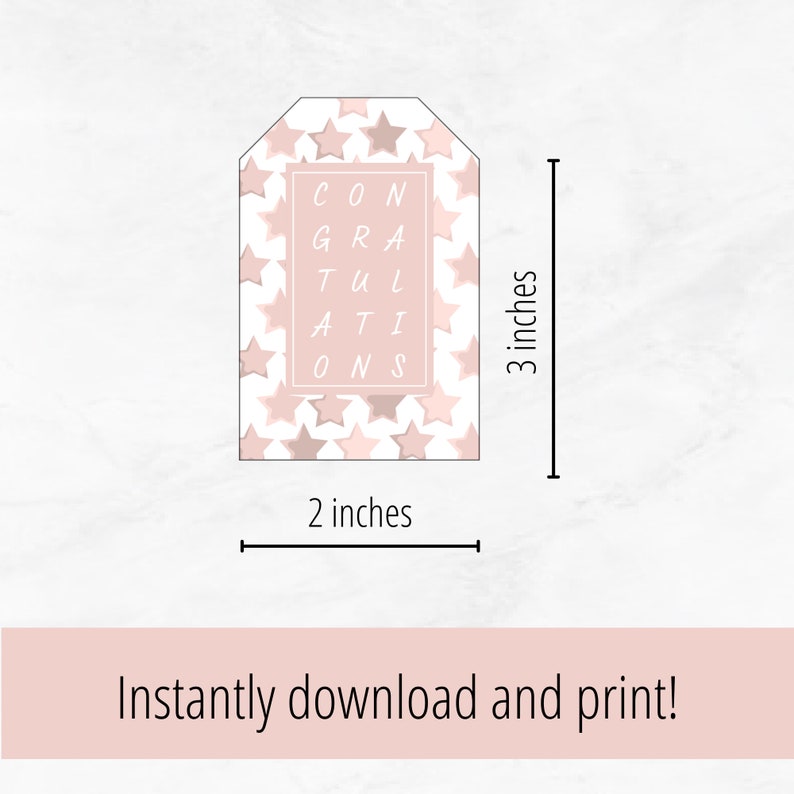 Congratulations Gift Tag, Printable PDF Download, Instant Download ...