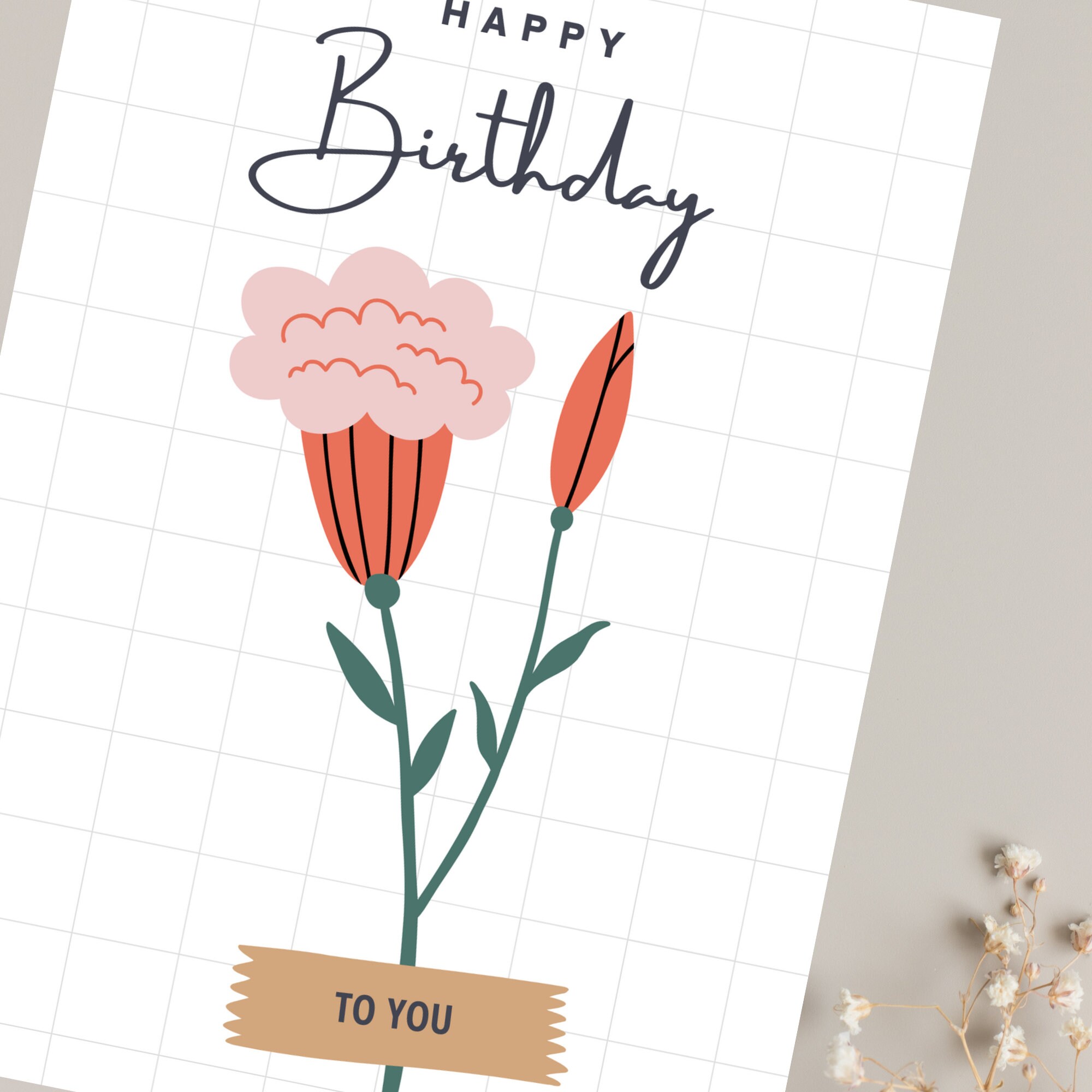 Printable Birthday Card, Happy Birthday to You, PDF, Instant Download ...