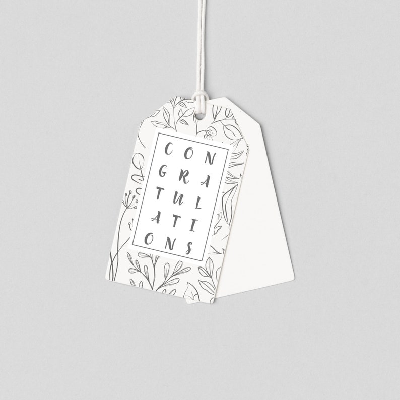 Congratulations Gift Tag, Printable PDF Download, Instant Download ...