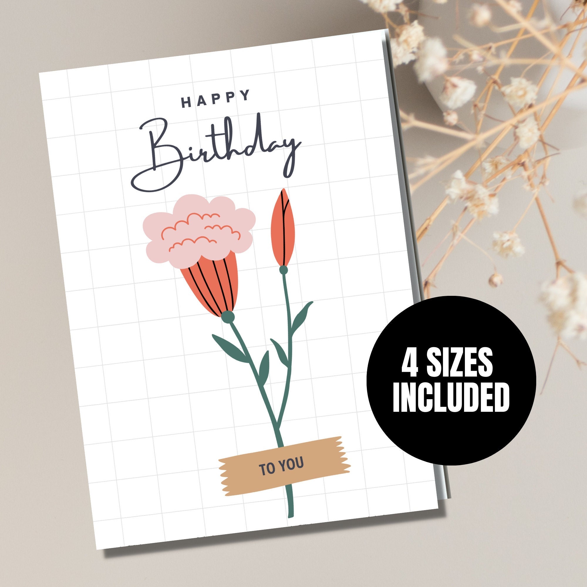 Printable Birthday Card, Happy Birthday to You, PDF, Instant Download ...
