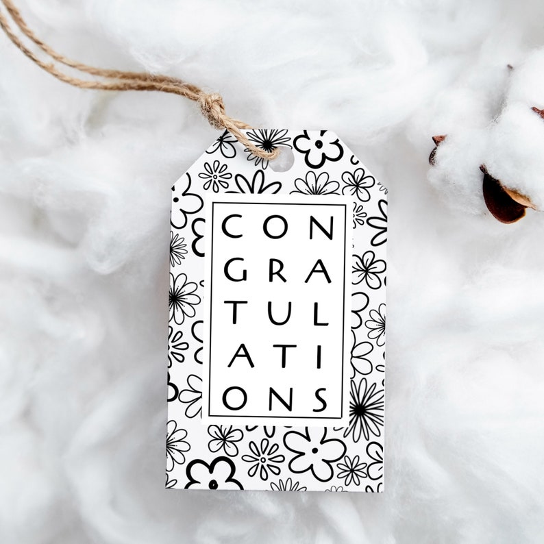 Congratulations Gift Tag Printable PDF Download Instant - Etsy