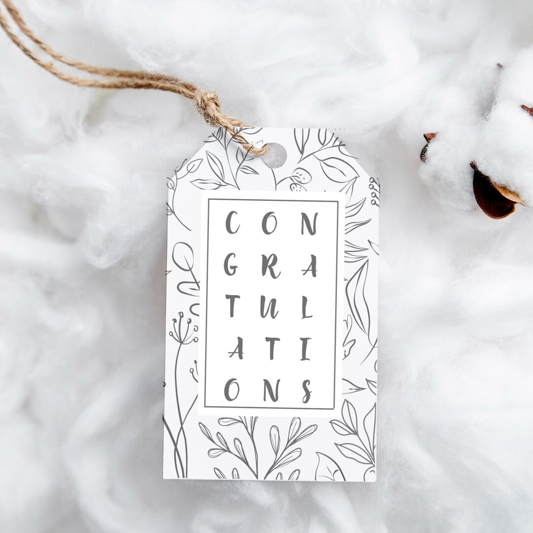 Congratulations Gift Tag Printable PDF Download Instant - Etsy Australia