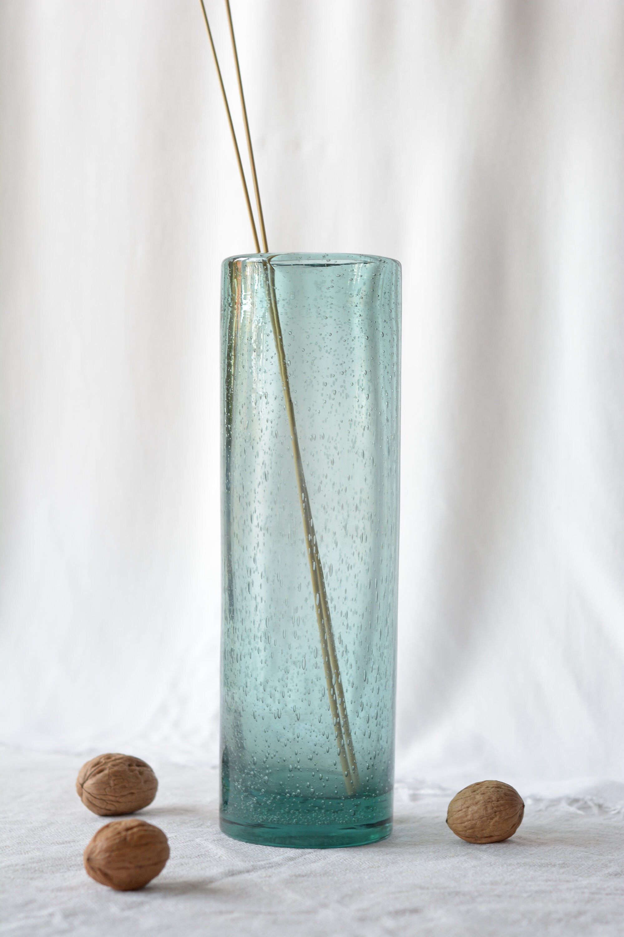 Ice Blue Tall Vase | Minimalistic Modern Convex Glass - Etsy
