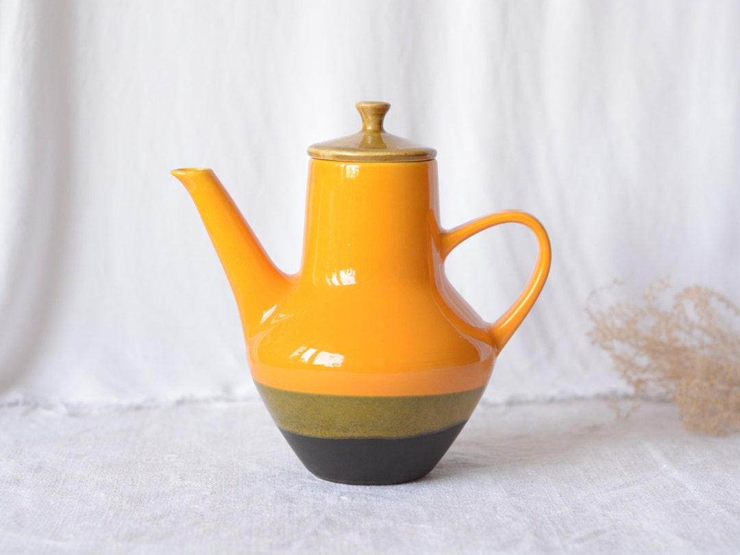 Melitta Yellow Teapot 70's Coffee Pot - Etsy