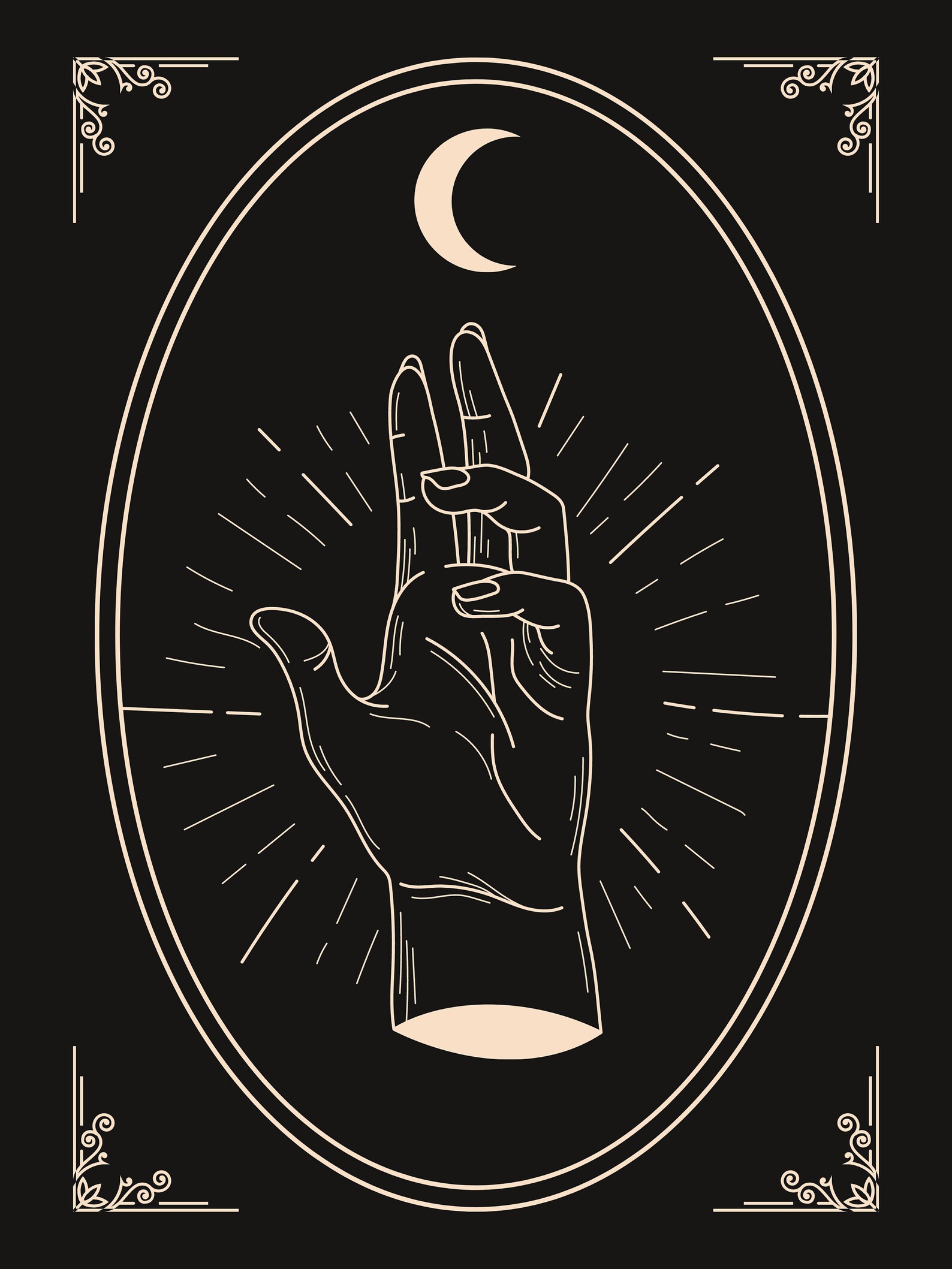 Spiritual Hand and Moon Image Digital Download - Etsy