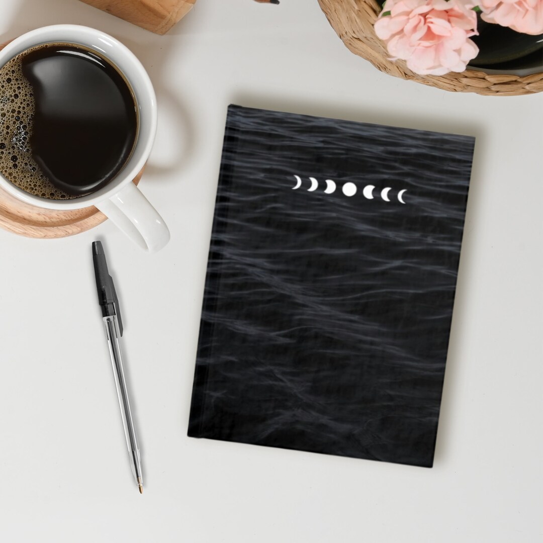 Ocean Print Notebook Moon Phases Design Ruled Line Hardback Journal - Etsy