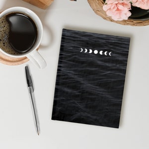 Ocean Print Notebook Moon Phases Design Ruled Line Hardback Journal - Etsy