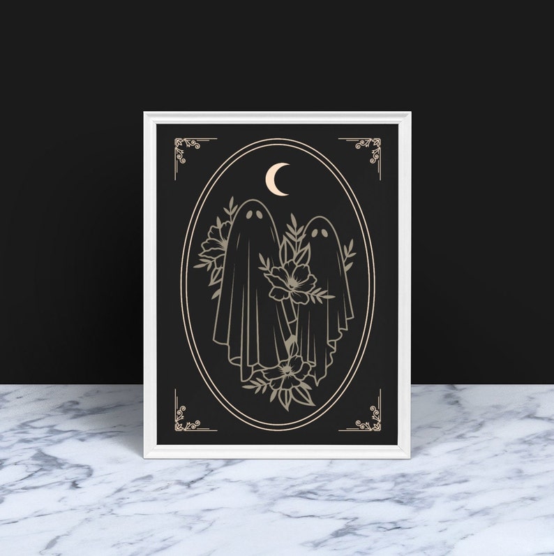 Ghosts Digital Download, Gothic Witchy Design, Spooky Home Decor, Goth ...