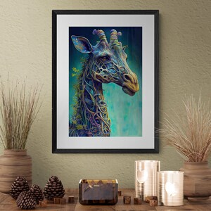 Psychedelic Giraffe Art Print, Limited Edition Giclee, Surreal Animal ...