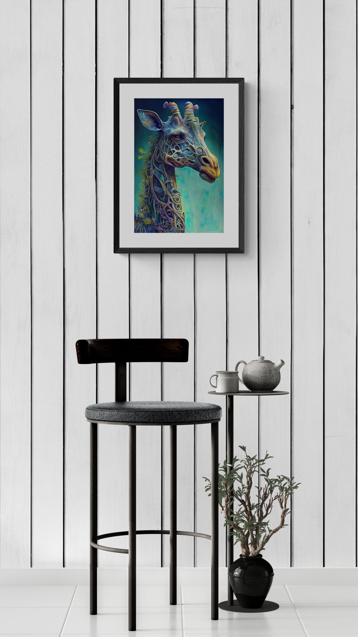 Psychedelic Giraffe Art Print, Limited Edition Giclee, Surreal Animal ...
