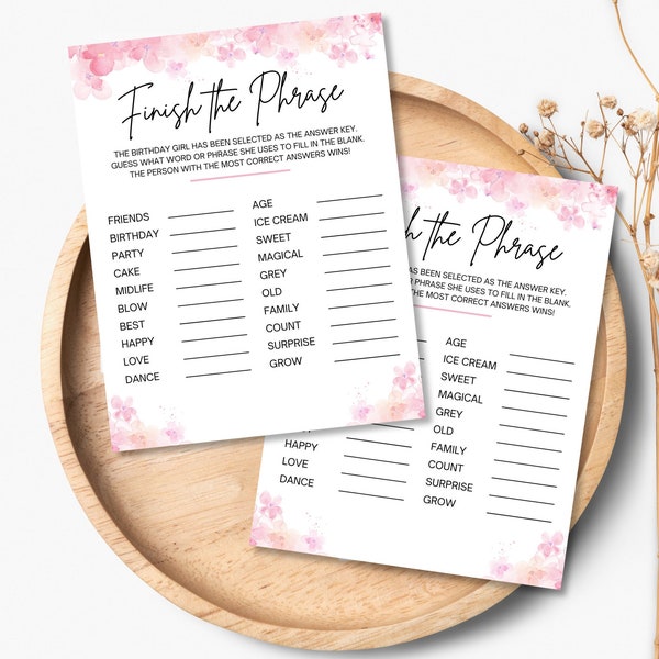 Finish the Phrase - Etsy