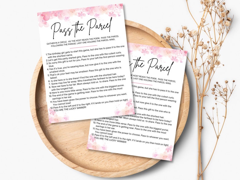 Pass the Parcel Printable Birthday Game, Adult Party Games, Party ...