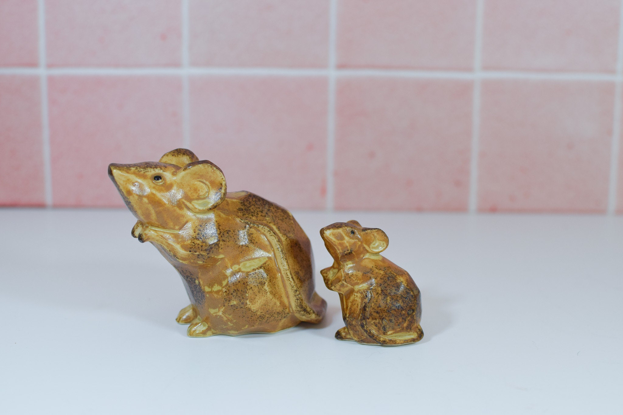 Vintage Mice - Ceramic Mom & Baby Mouse Pair - Gift Idea- Kitschy - Etsy