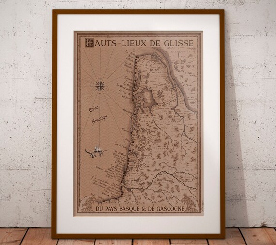 Basque Country SURFEUSE poster Les Landes Art & Collectibles Digital ...