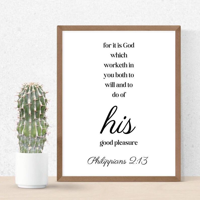 Philippians 2:13 Printable Poster, Printable Bible Poster, Printable ...