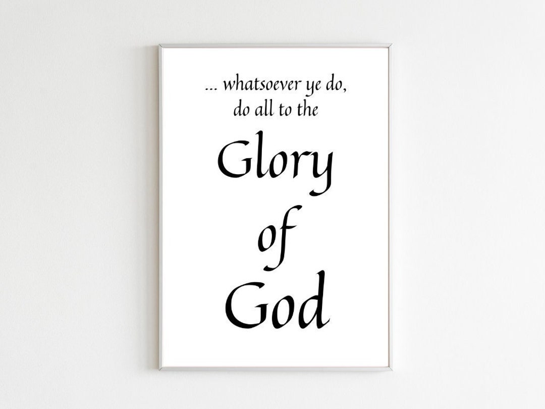 1 Corinthians 10:31 Bible Verse Poster, Digital Print Verse Poster ...