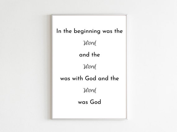 John 1:1 Printable Scripture Poster John 1 Verse Printable - Etsy