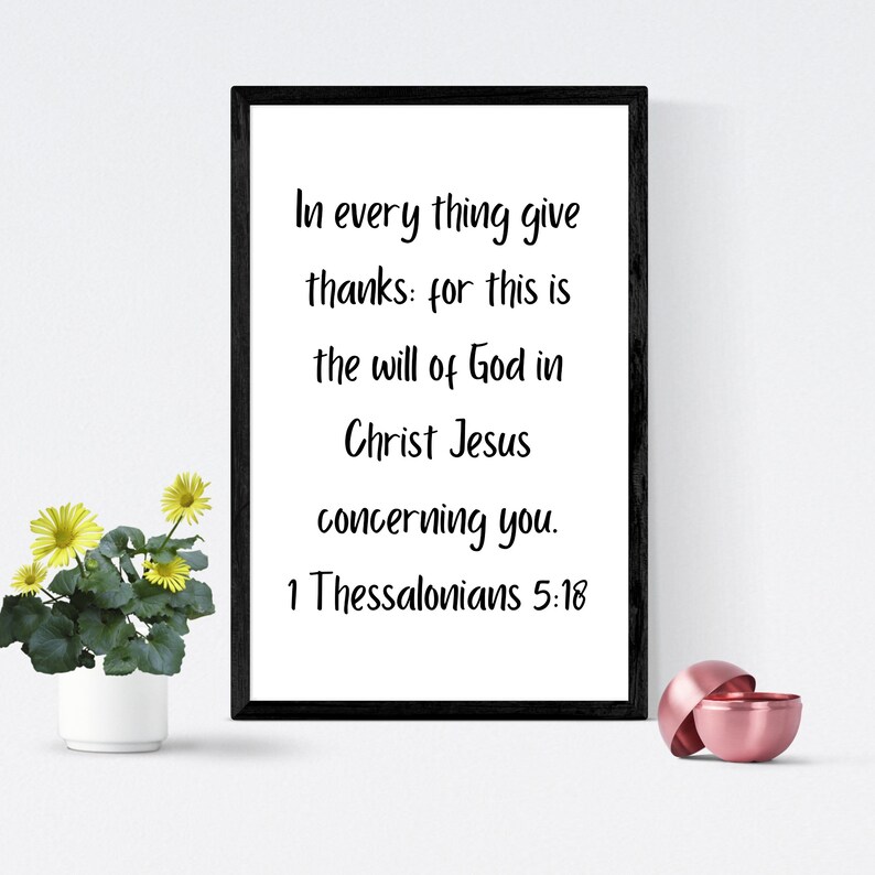 1 Thessalonians 5:18 Printable Verse Poster, Thanksgiving Digital ...