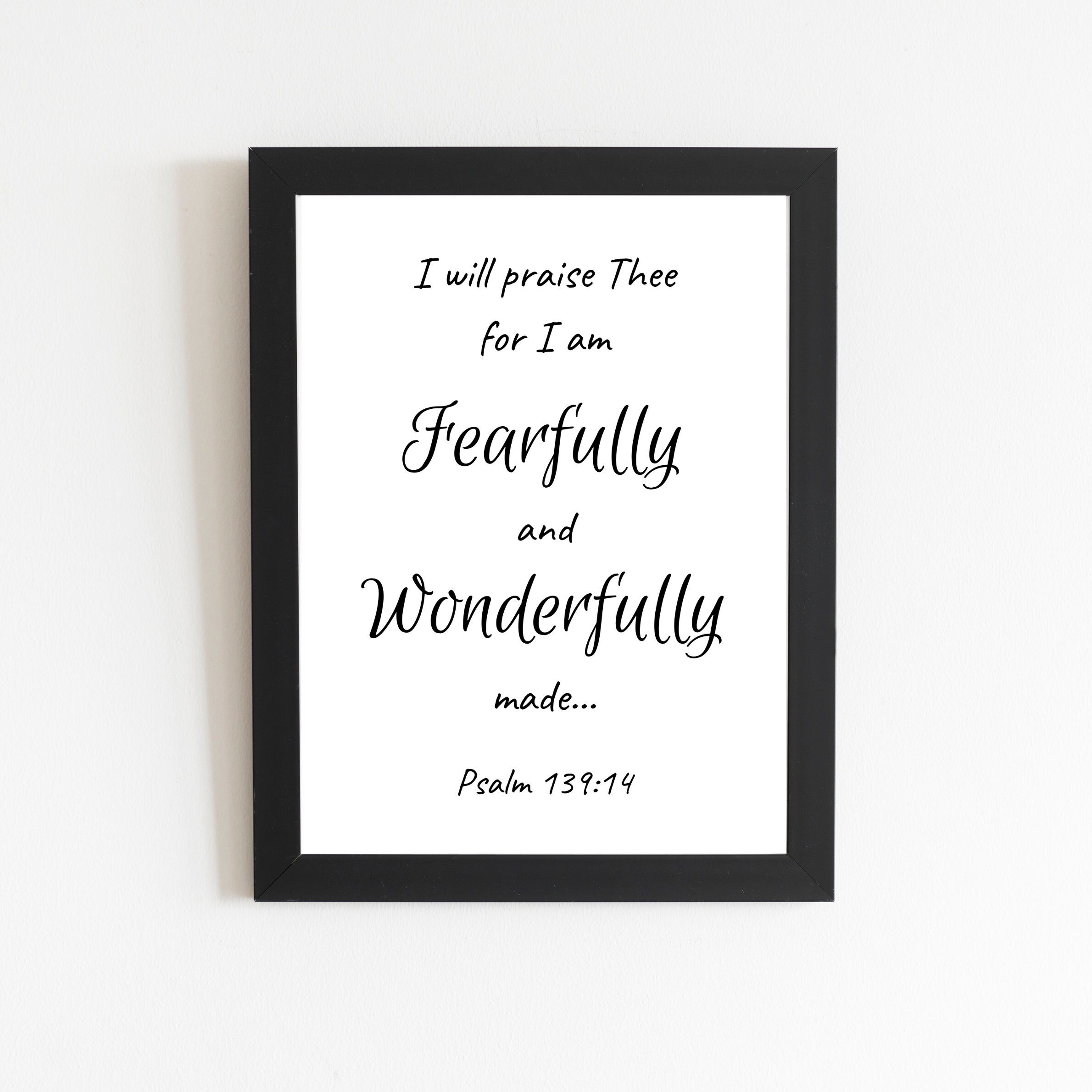 Psalm 139:14 Printable Poster, Bible Verse Poster, Digital Download ...