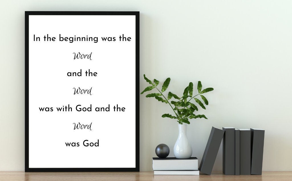 John 1:1 Printable Scripture Poster John 1 Verse Printable - Etsy