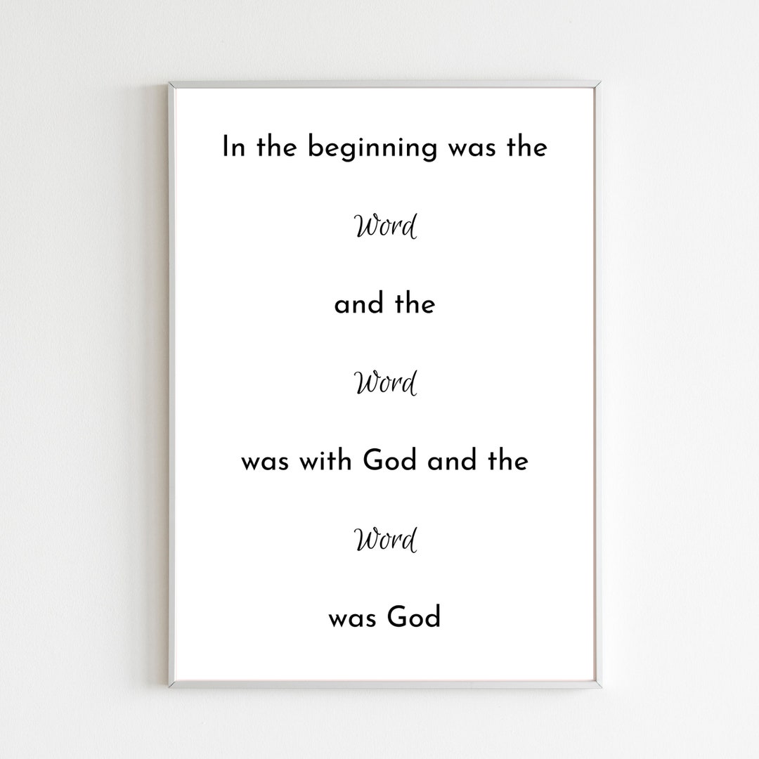 John 1:1 Printable Scripture Poster, John 1 Verse Printable Download ...
