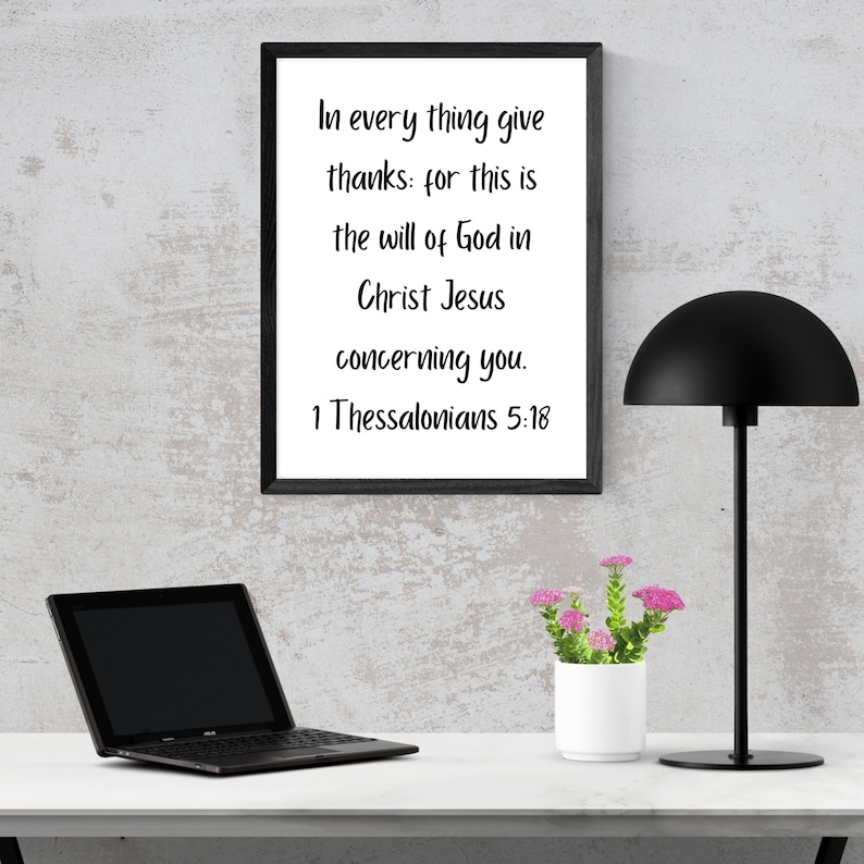 1 Thessalonians 5:18 Printable Verse Poster, Thanksgiving Digital ...