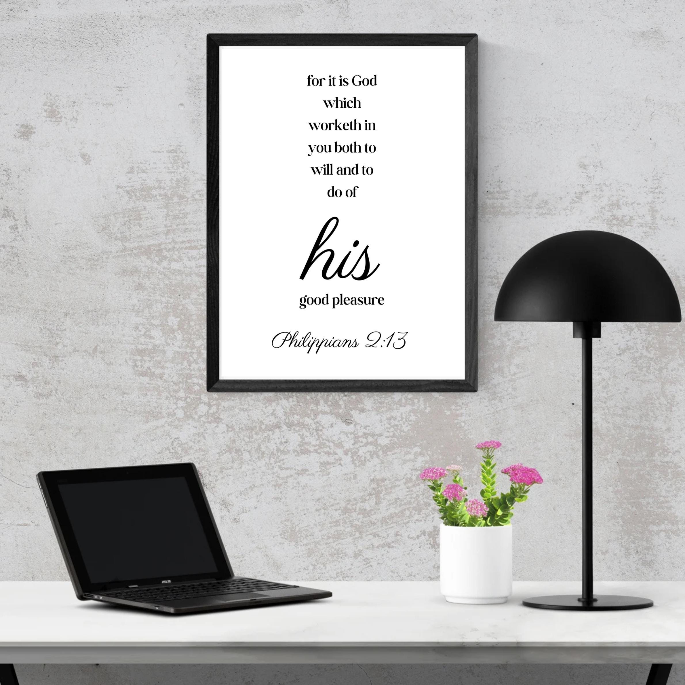 Philippians 2:13 Printable Poster, Printable Bible Poster, Printable ...
