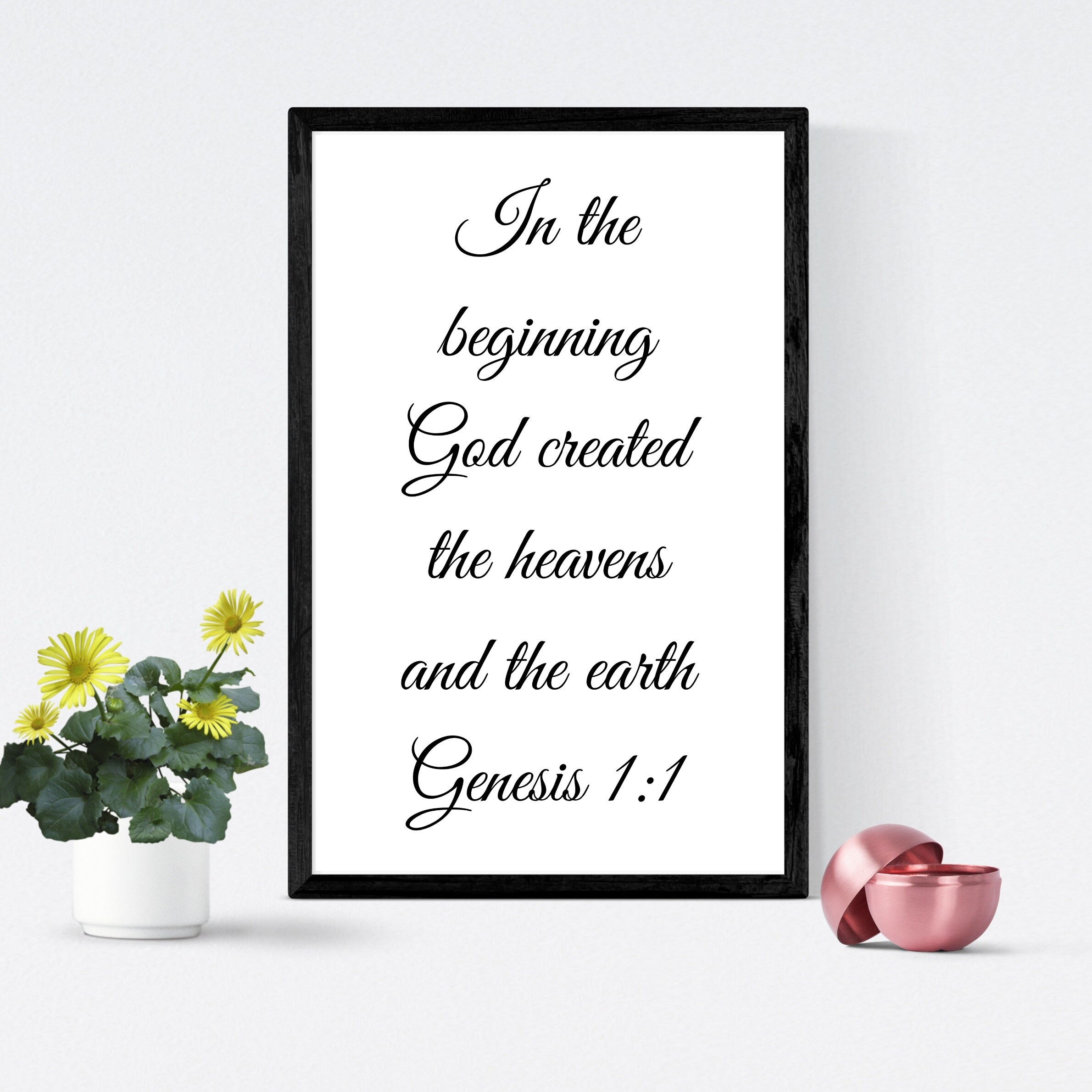 Genesis 1:1 Scripture Poster, in the Beginning Verse Printable, Digital ...
