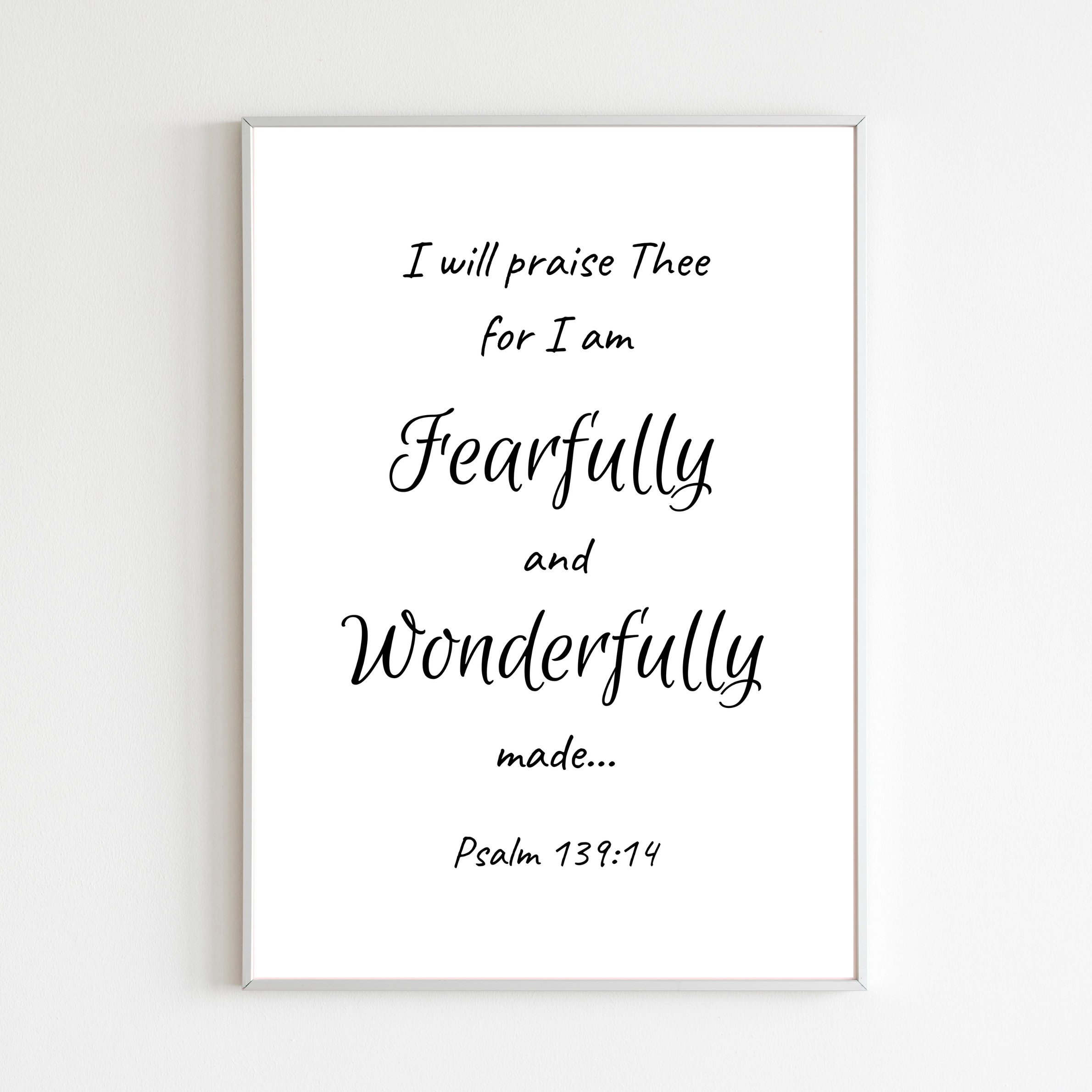 Psalm 139:14 Printable Poster, Bible Verse Poster, Digital Download ...