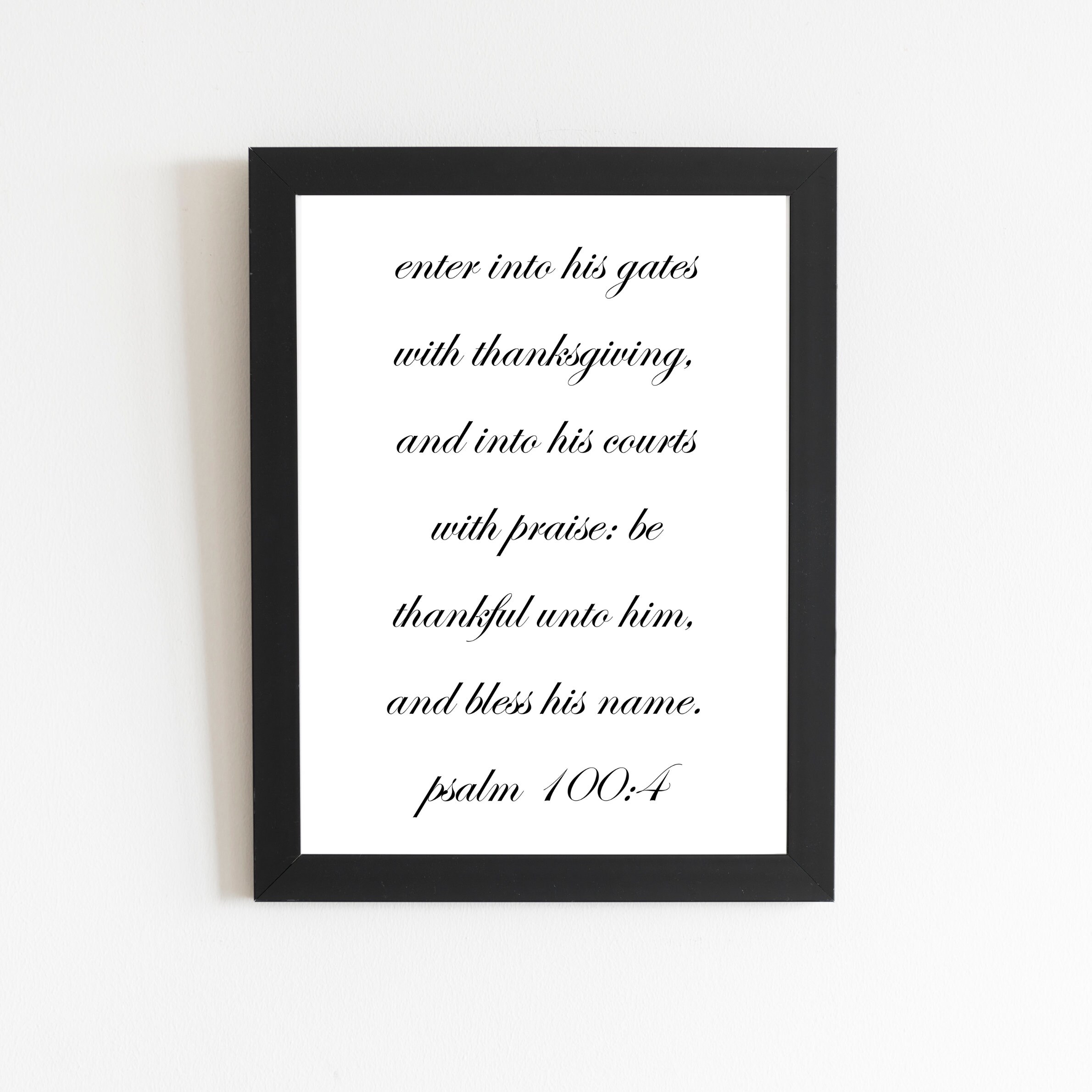 Psalm 100:4 Printable Thanksgiving Poster, Psalm Digital Print ...