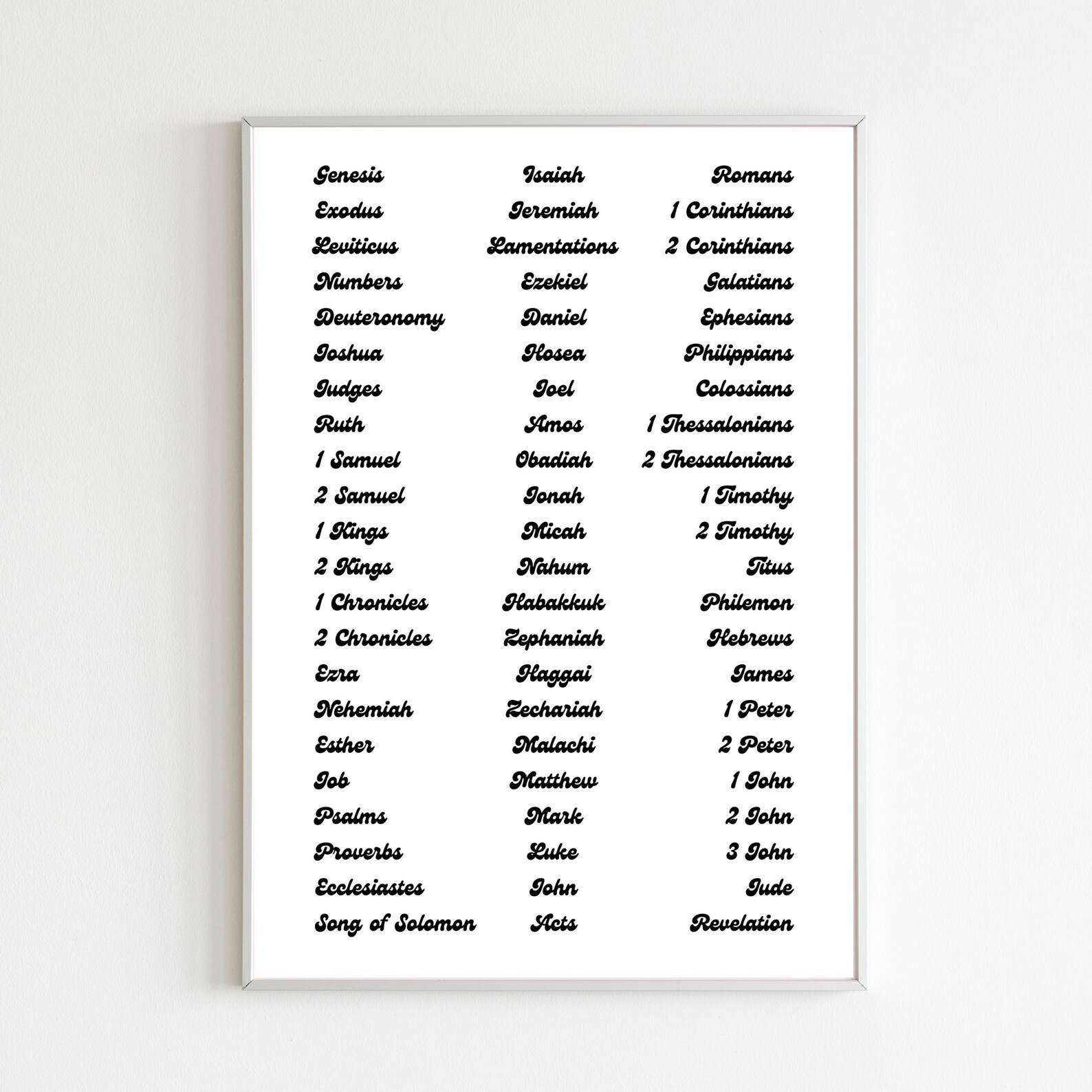 Books of the Bible Poster, Printable Books of the Bible Poster, Books ...
