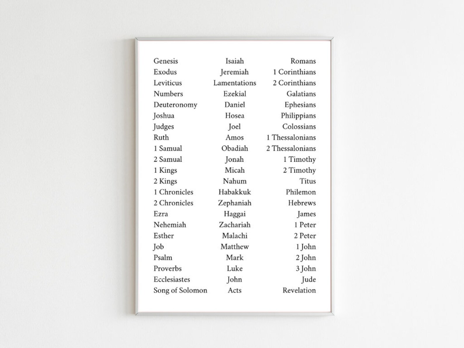 Books of the Bible Printable Poster Digital Download of the - Etsy