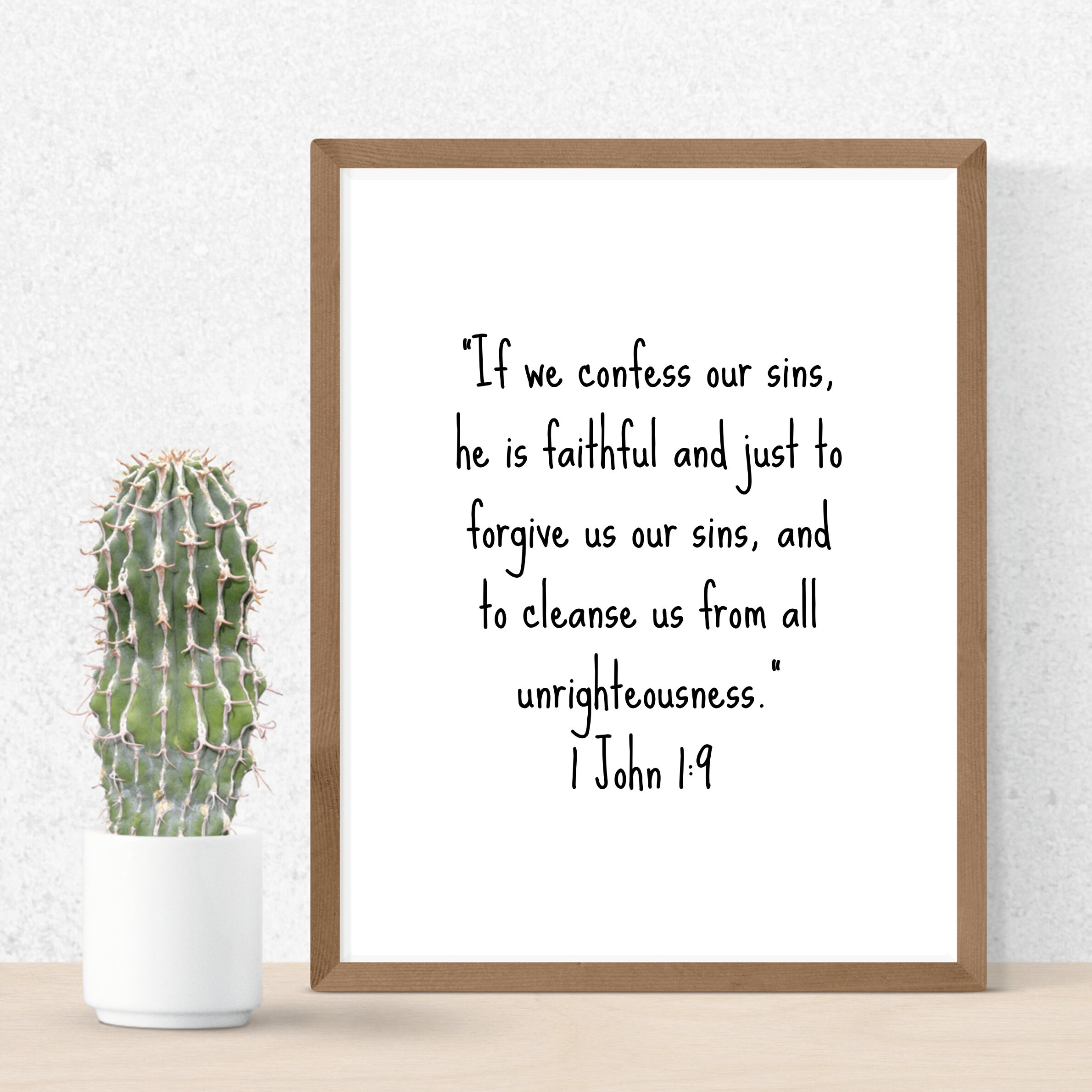 1 John 1:9 KJV Bible Verse Poster, 1 John Printable Poster, Bible Verse ...