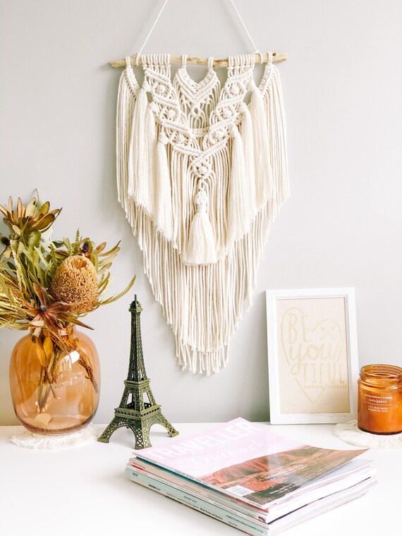 Luna Macrame Medium Boho Wall Hanger - Etsy