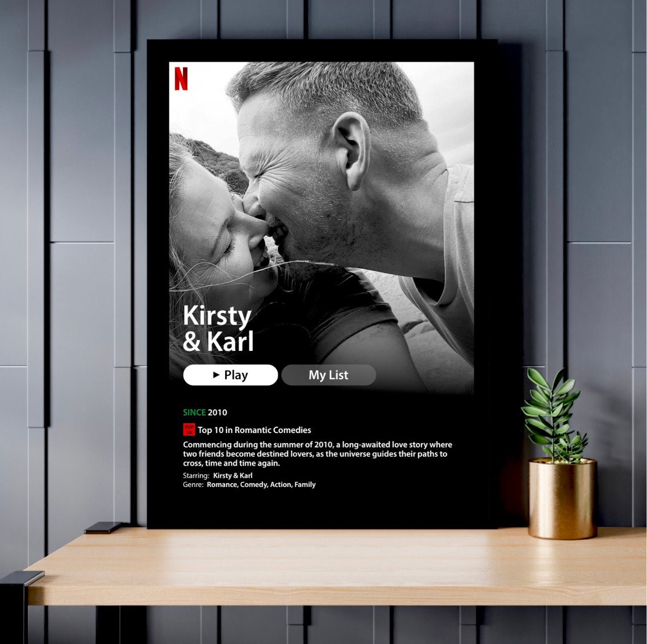 Personalised Netflix Movie Poster Print A4 Couples - Etsy UK