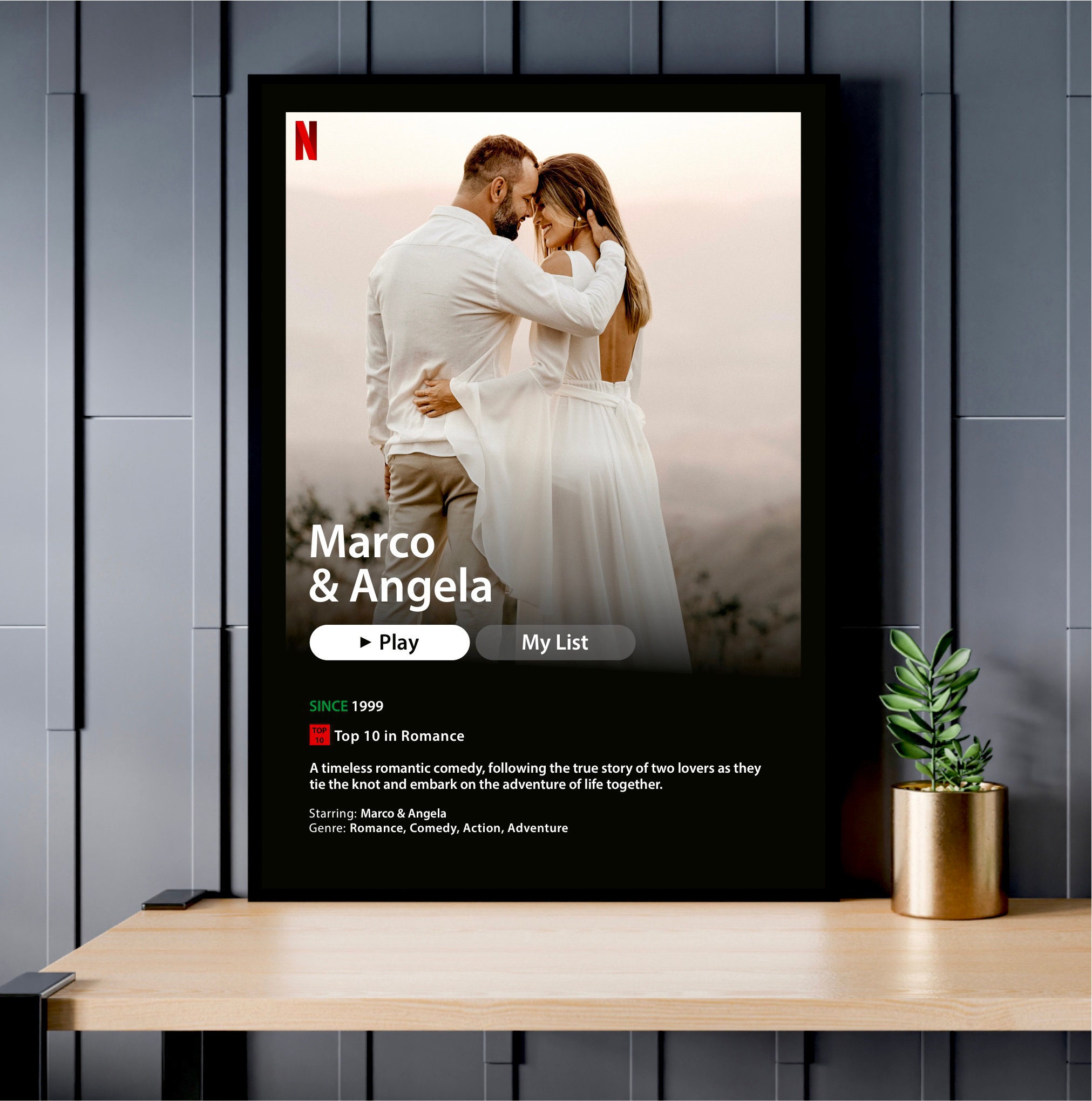 Personalised Netflix Movie Poster Print A4 Couples - Etsy UK