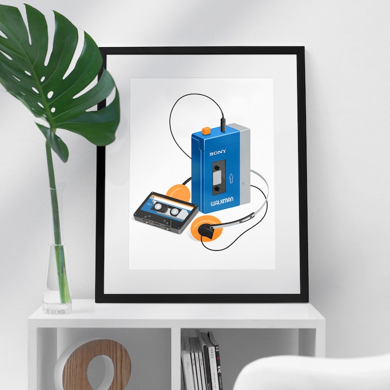 Walkman Illustration, Photo Print for Music and 80's Lovers, Gift or ...