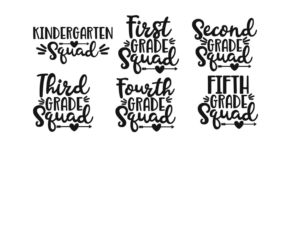 School Grade Squad Bundle SVG PNG JPEG - Etsy
