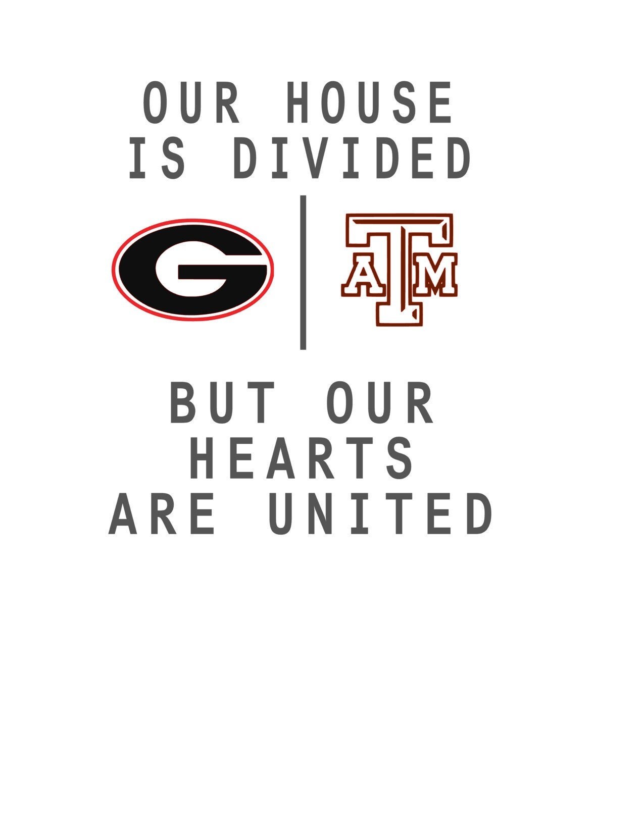House Divided, Hearts United, Georgia and Texas - Etsy