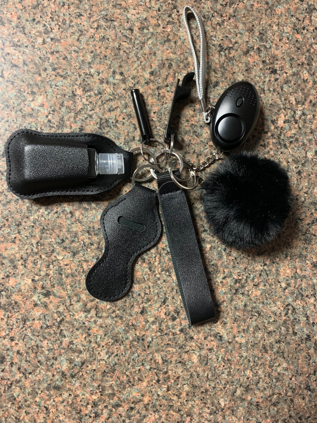 Personal Safety Alarm Key Chain Set | Wristlet Lipgloss Liquid Holder ...