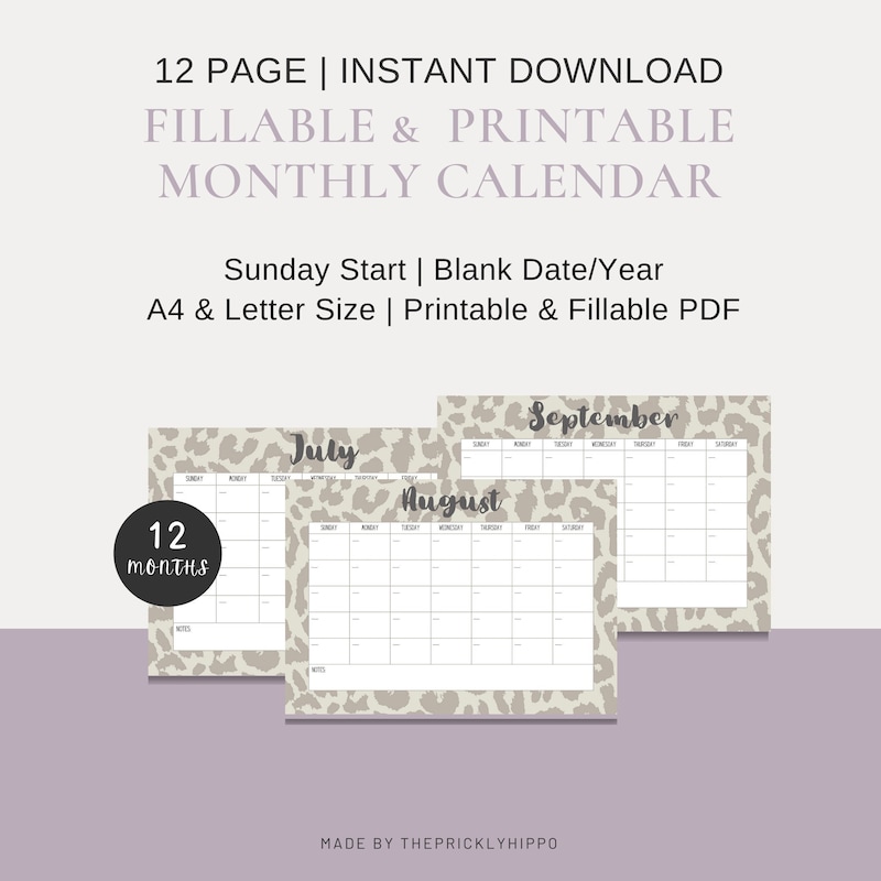 Cheetah Print 2026 Calendar - Etsy