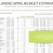 Landscaping Budget Estimate Template, Landscaping Spreadsheet, Excel ...
