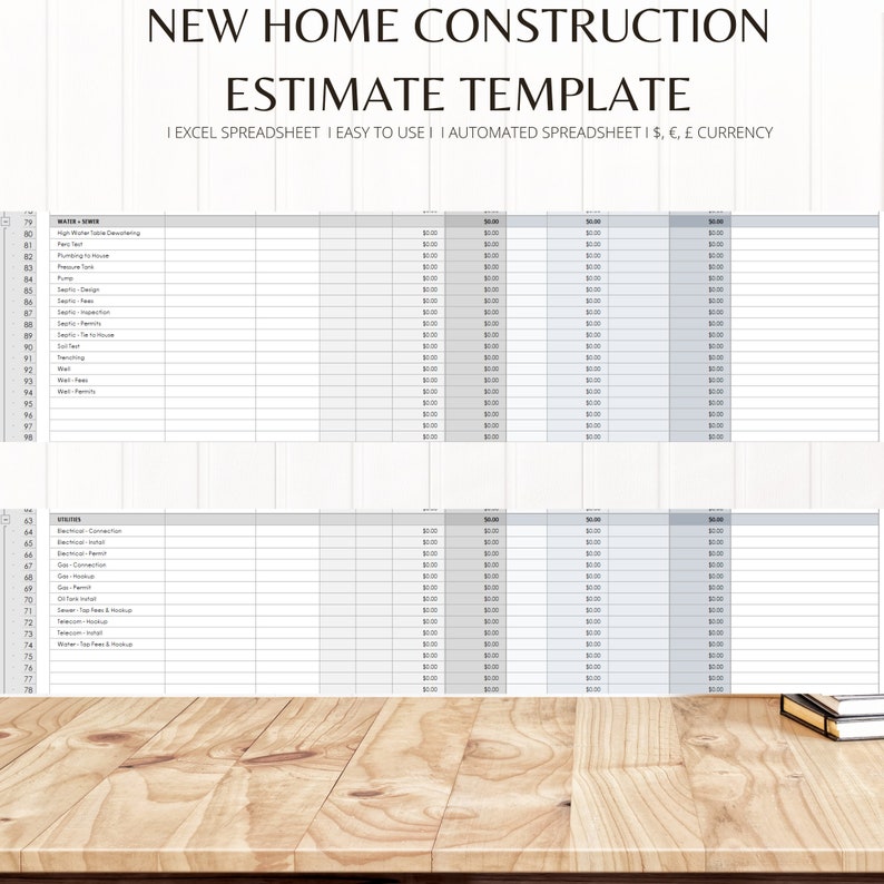 New House Construction Estimates Template, House Building Planner ...