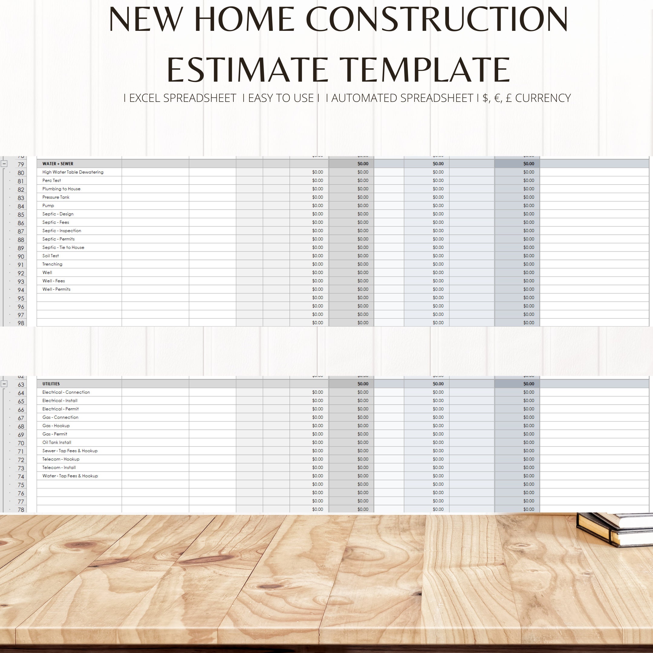 New House Construction Estimates Template, House Building Planner ...