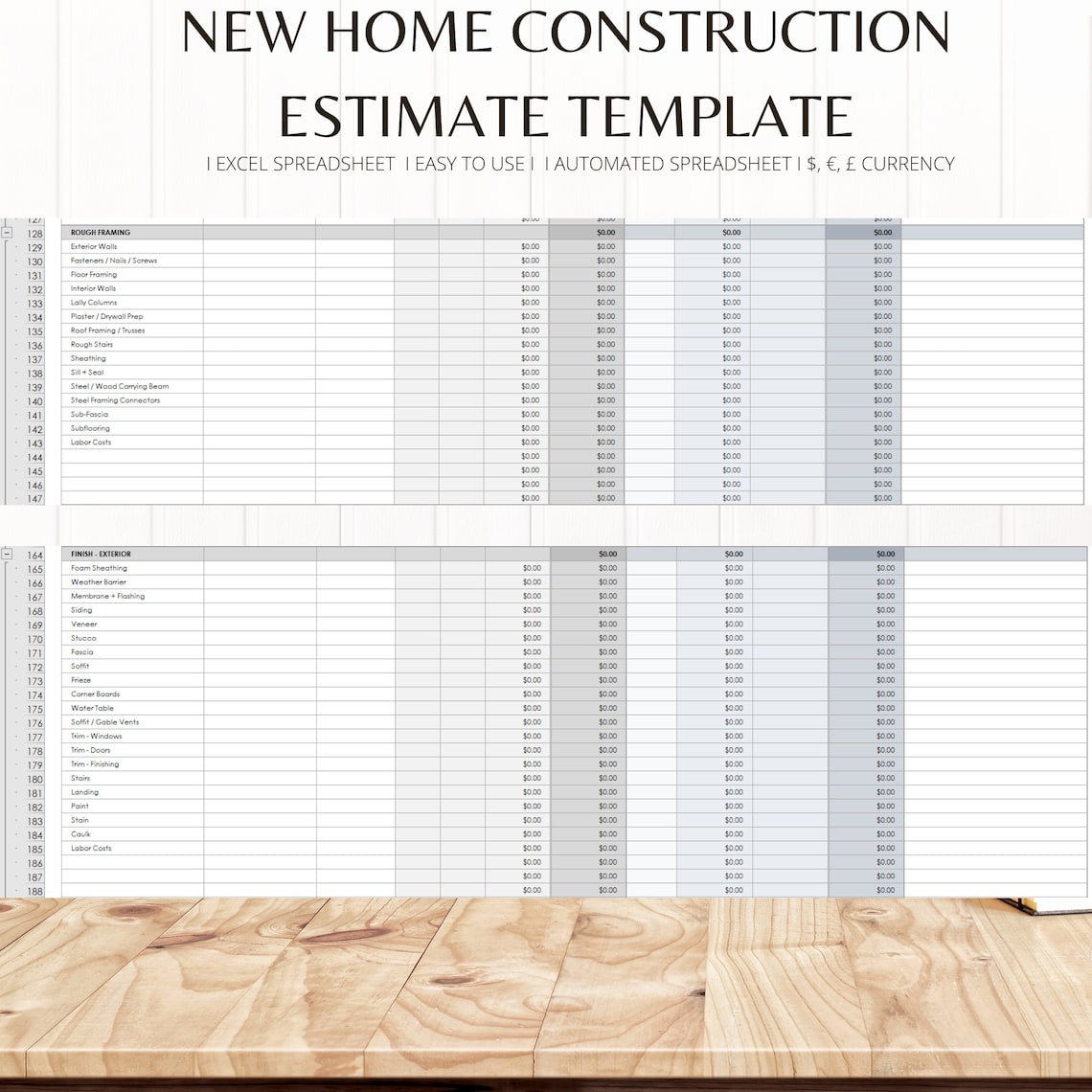 New House Construction Estimates Template House Building - Etsy