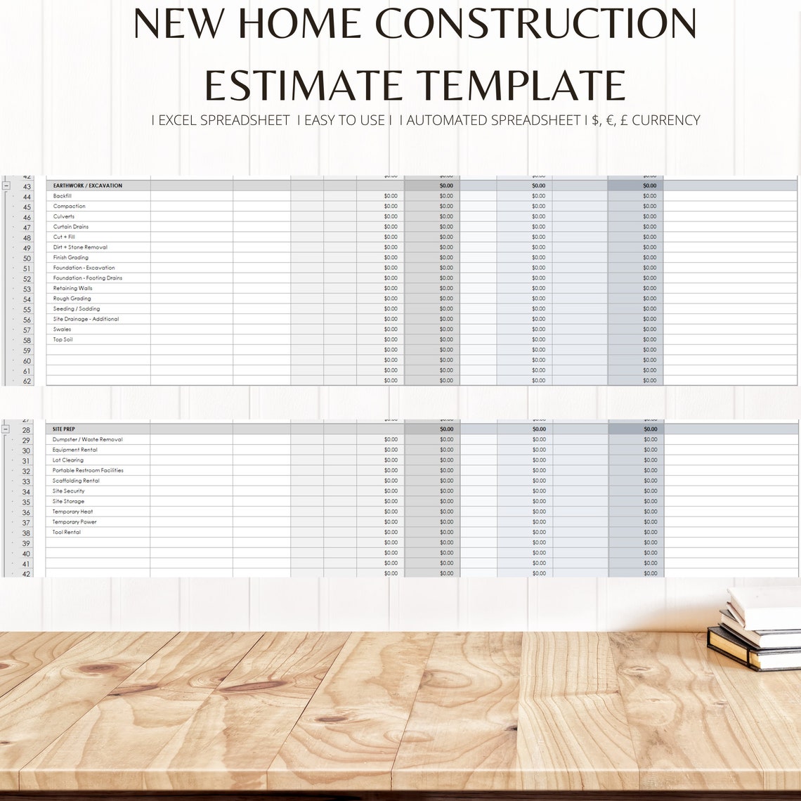 New House Construction Estimates Template House Building - Etsy