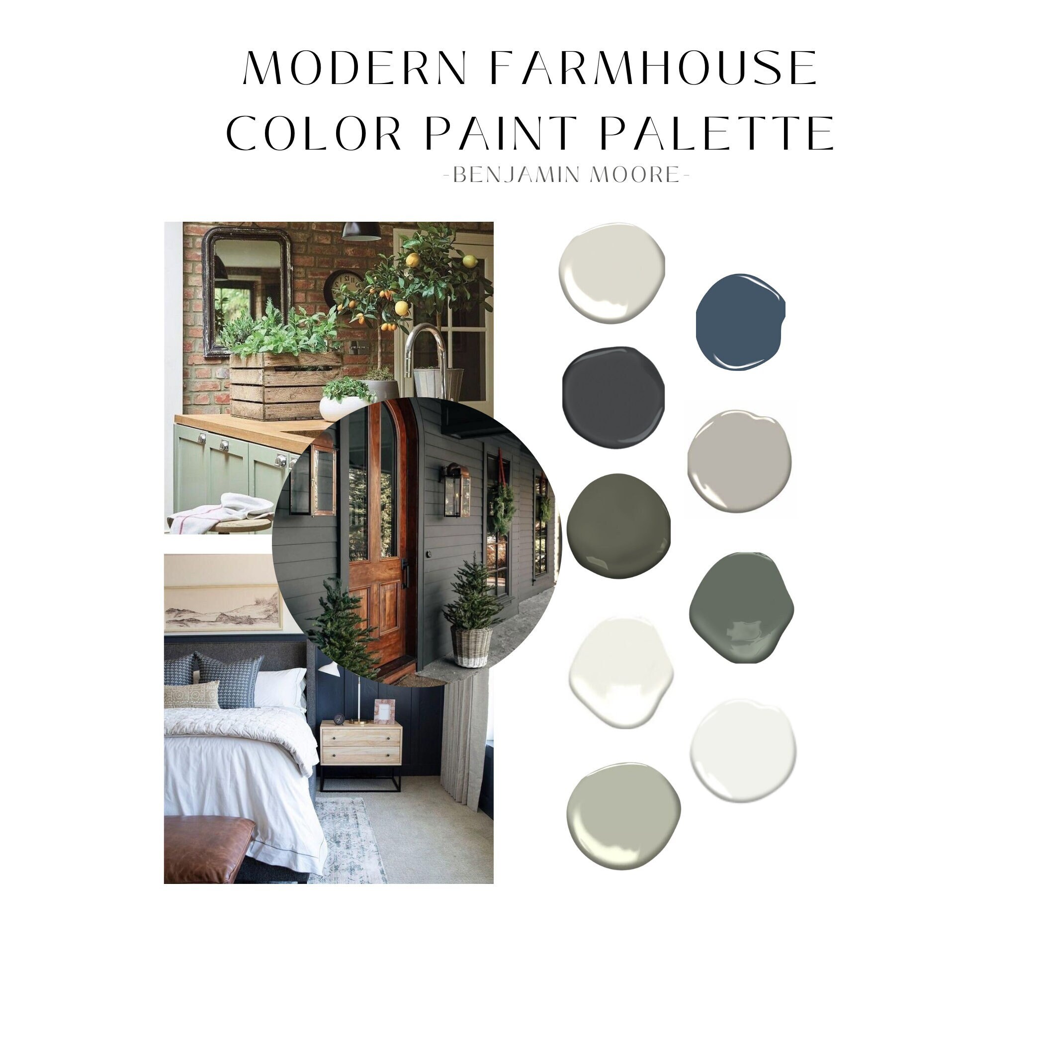 Modern Farmhouse Paint Color Palette, Farmhouse Interior Paint Palette ...