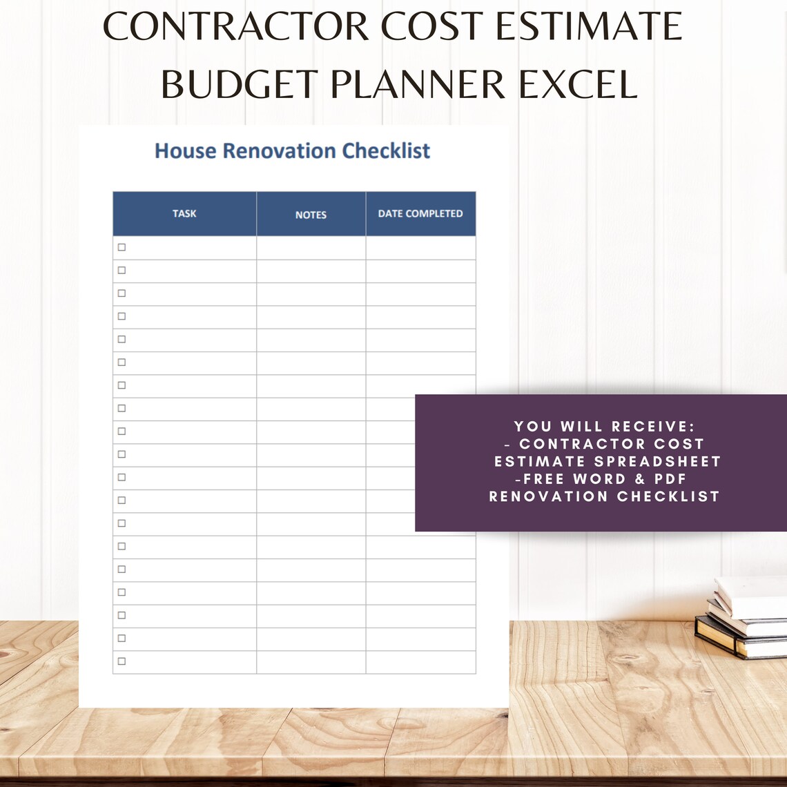 Digital Contractor Cost Estimate Spreadsheet Digital - Etsy