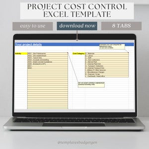 Project Cost Control Template, Construction Budget Excel Template - Etsy